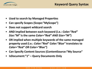 Writing Code To Interact With Enterprise Search | PPT