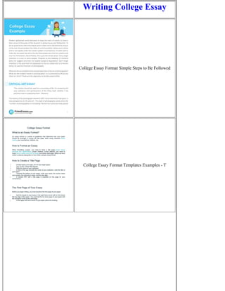 Writing College Essay | PDF | College Planning | College Education