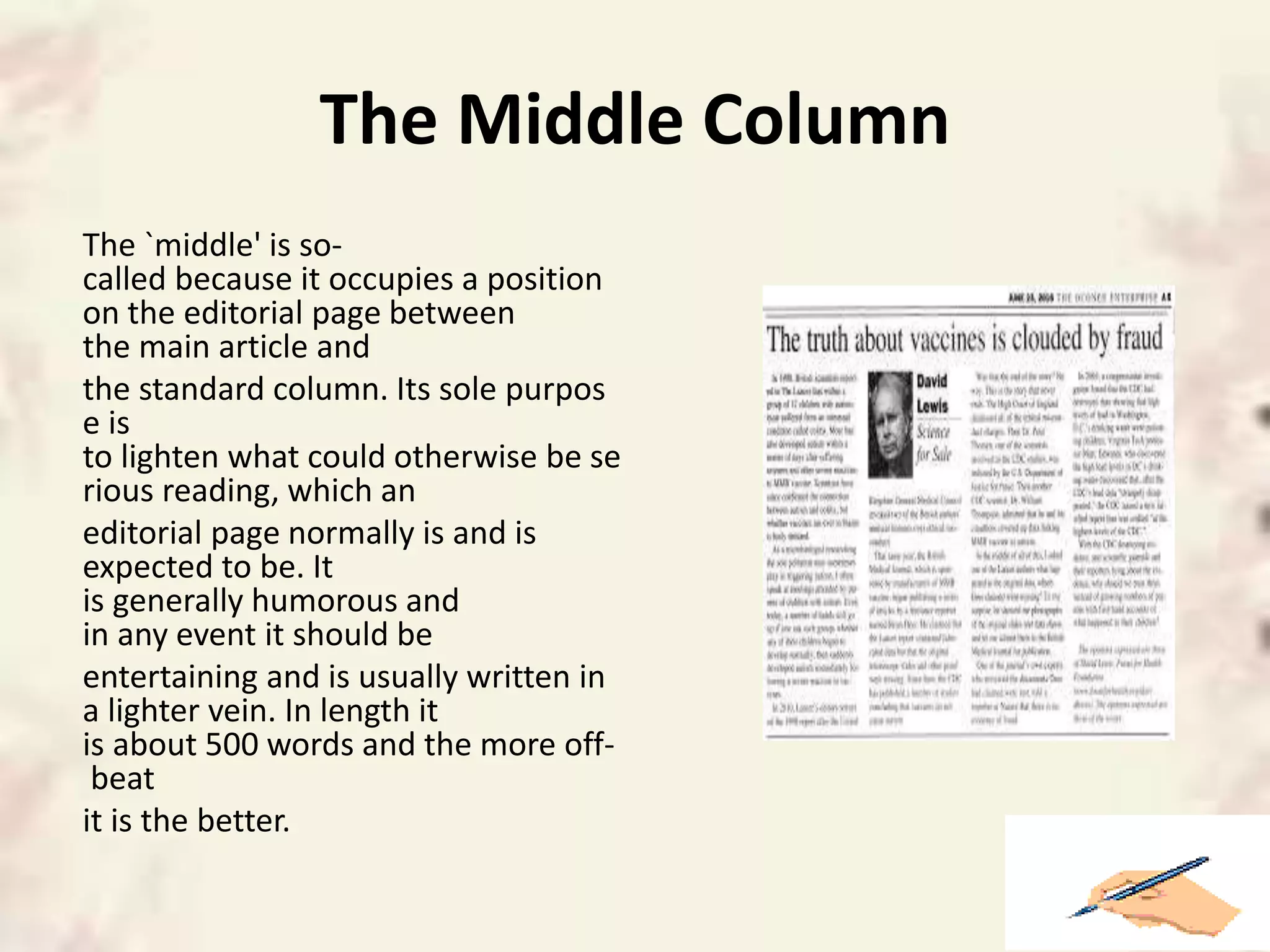 Writing columns | PPTX