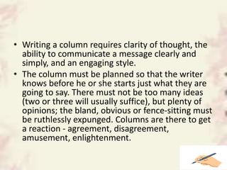 Writing columns | PPTX