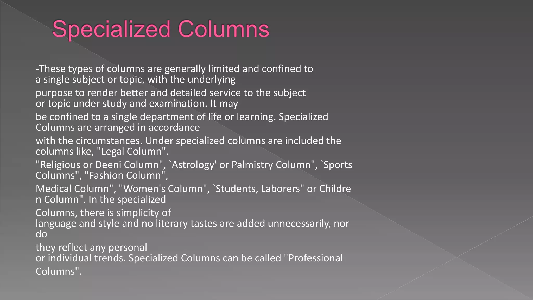 Writing columns by valeriefulgar | PPTX