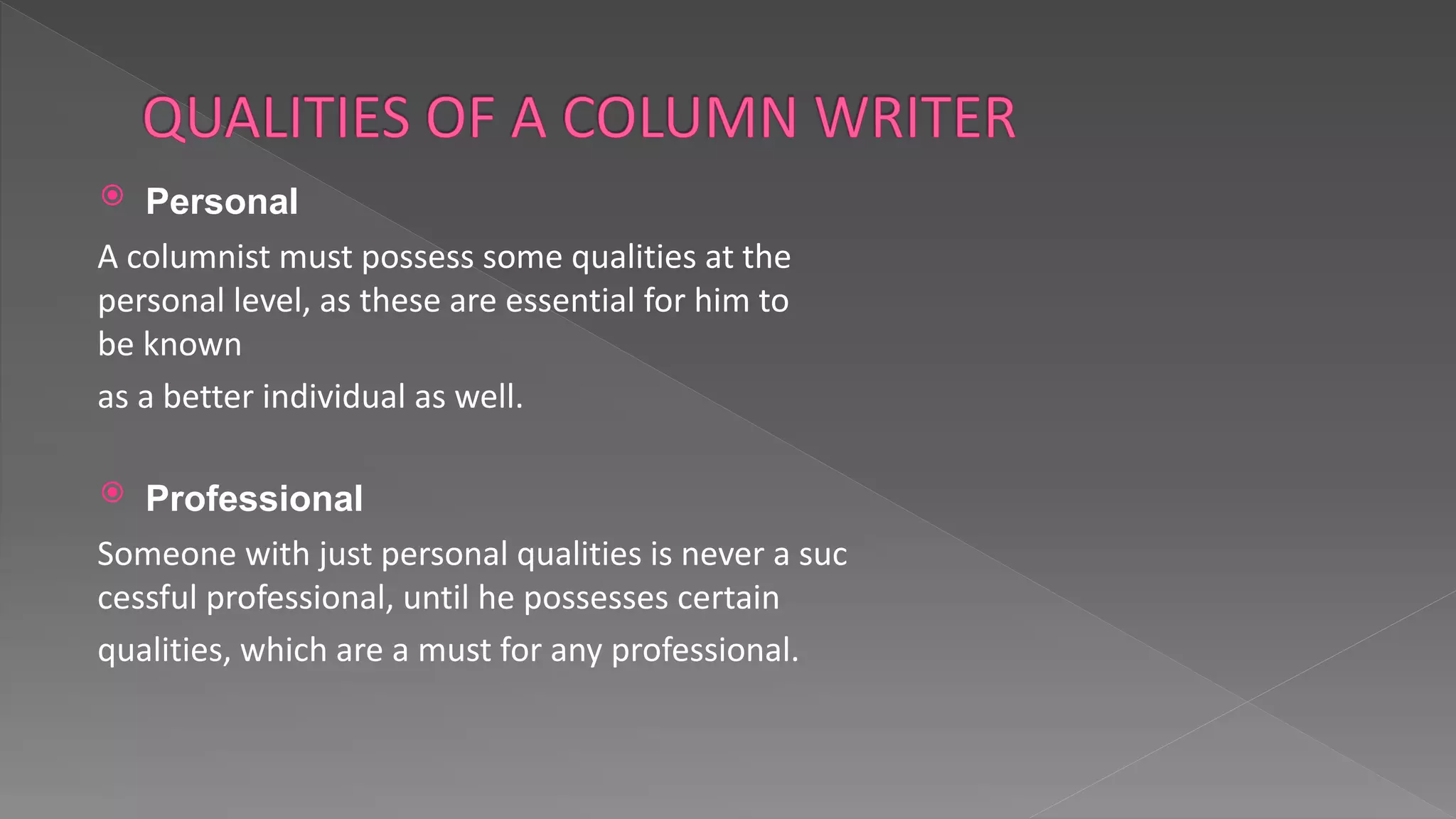 Writing columns by valeriefulgar | PPTX