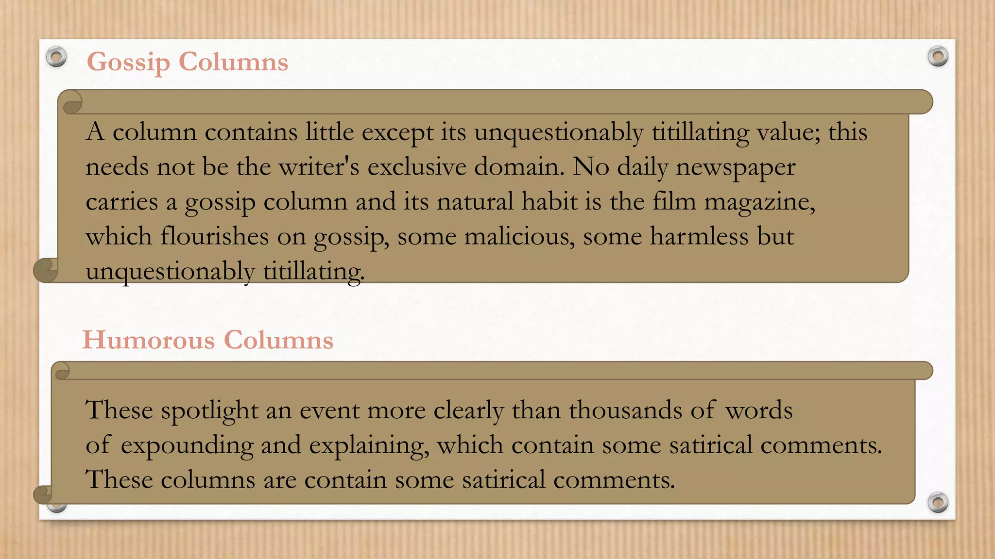 Writing Columns | PPTX