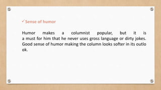 Writing Columns | PPTX