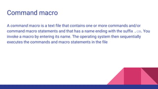 Writing command macro in stratus cobol | PPT