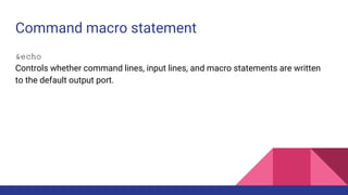 Writing command macro in stratus cobol | PPTX