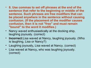 Writing commas | PPT