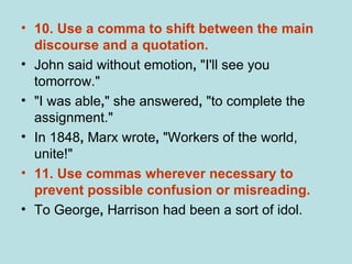 Writing commas | PPT