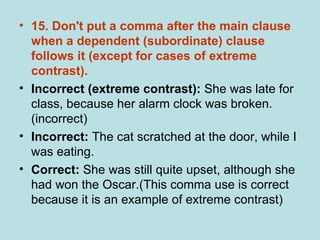 Writing commas | PPT