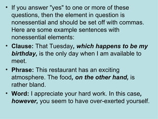 Writing commas | PPT