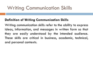 Importance of Writing Communication Skills | PPT