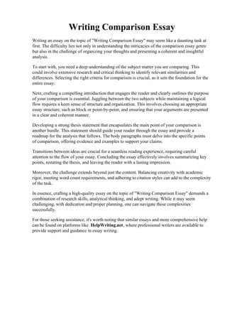 Writing Comparison Essay | PDF