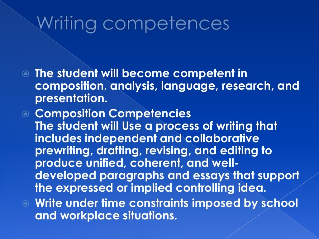 Writing competences/how to write competences