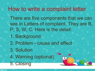 Writing Complaint Letter | PPTX