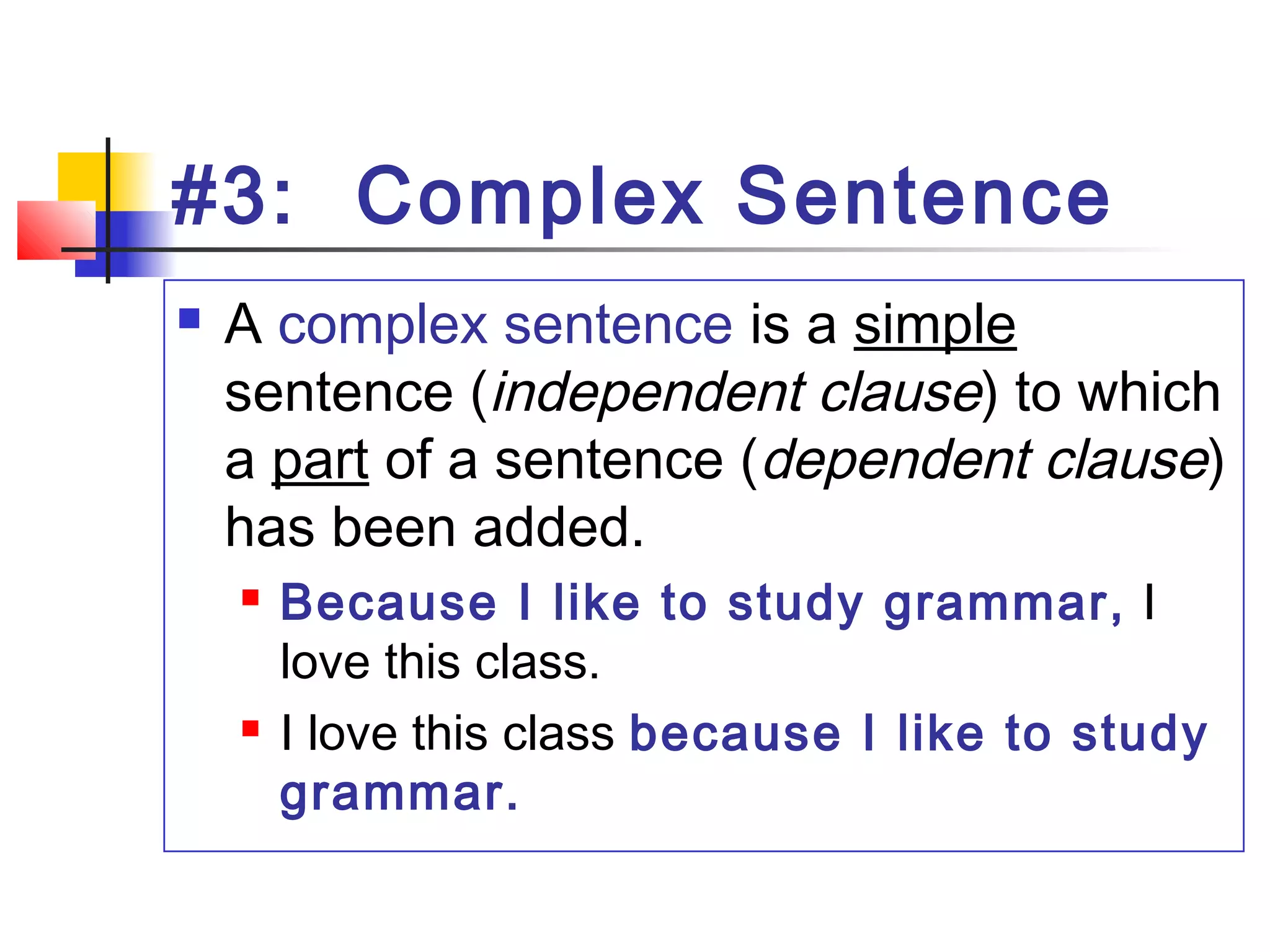 Writing complex sentences | PPT