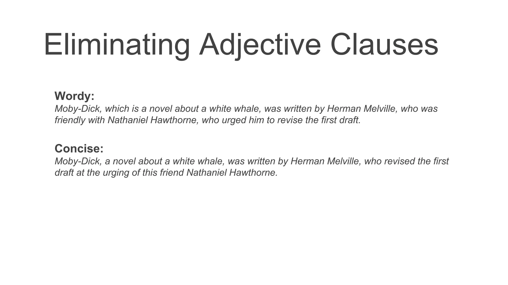 Writing concise sentences | PPTX