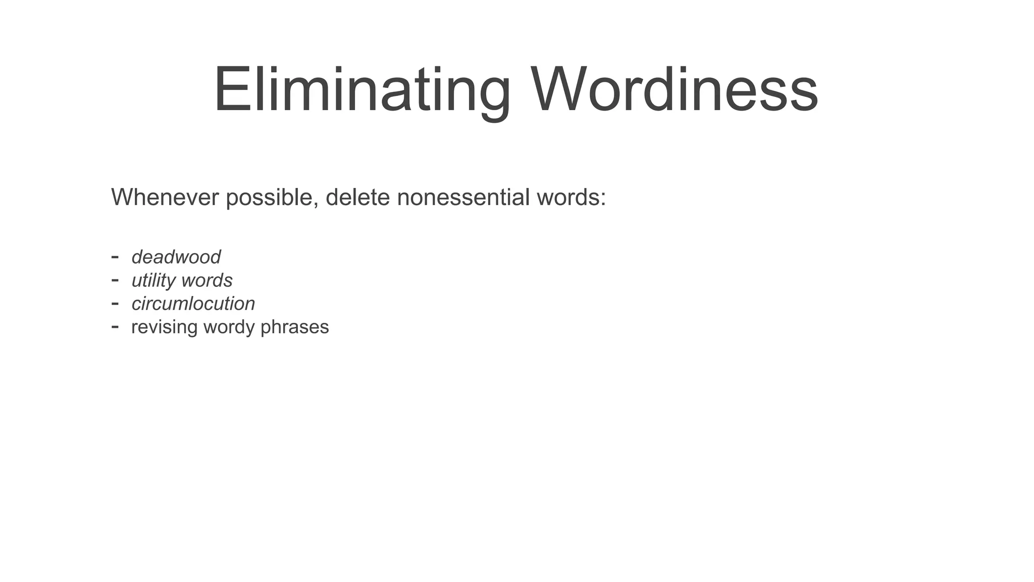 Writing concise sentences | PPTX