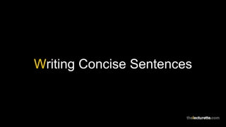 Writing concise sentences | PPTX
