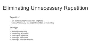 Writing concise sentences | PPTX
