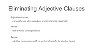Writing concise sentences | PPTX