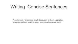 Writing concise sentences | PPTX