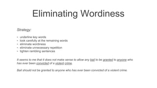 Writing concise sentences | PPTX