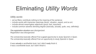 Writing concise sentences | PPTX