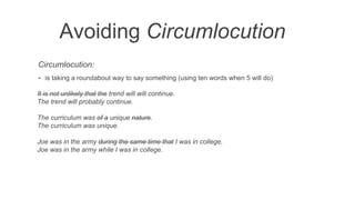 Writing concise sentences | PPTX