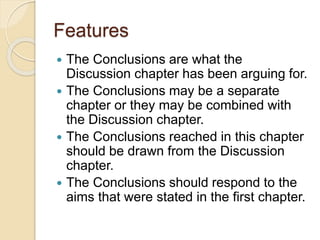Writing conclusion chapter and language of a research | PPTX