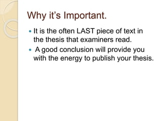 Writing conclusion chapter and language of a research | PPTX