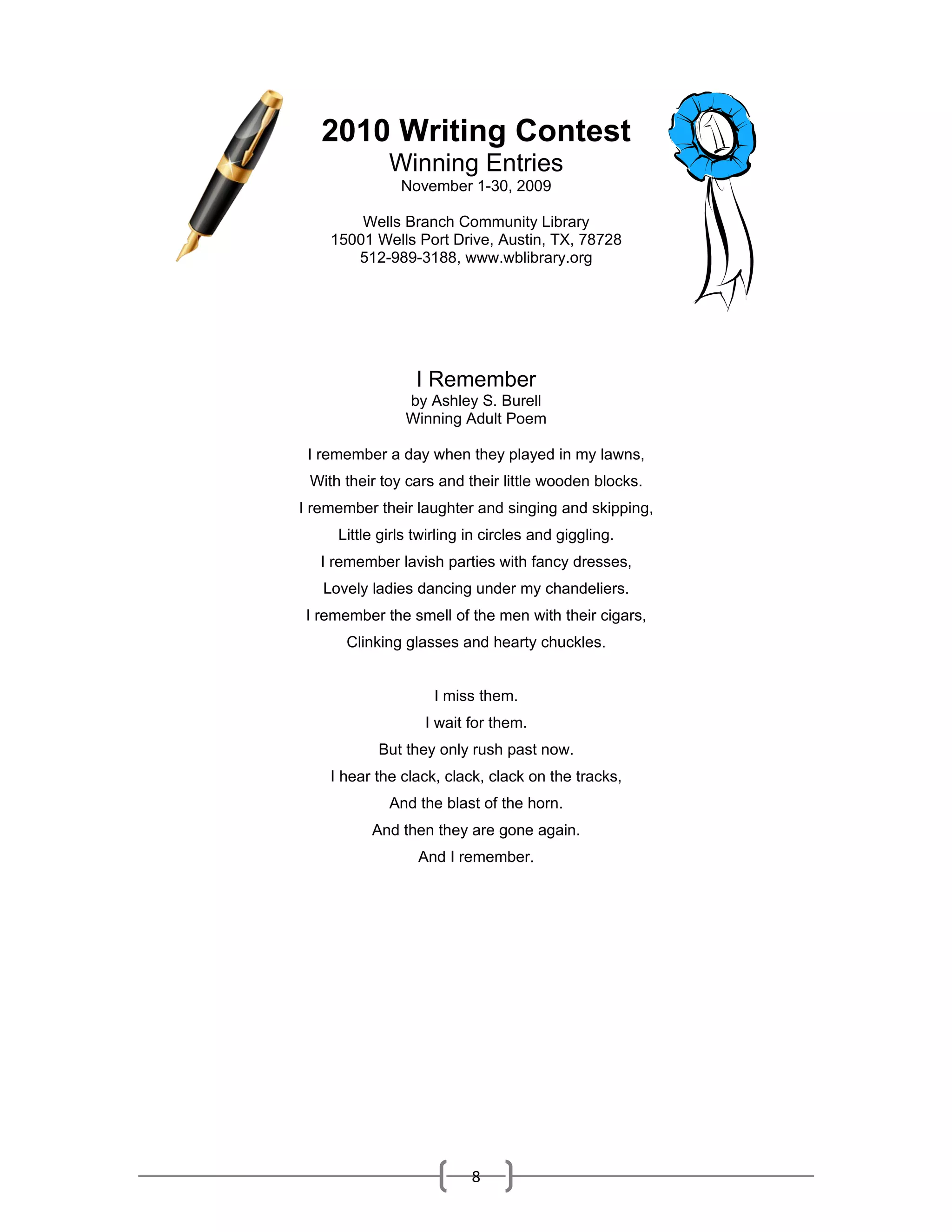 2010 WBCL Writing Contest Winners | DOC