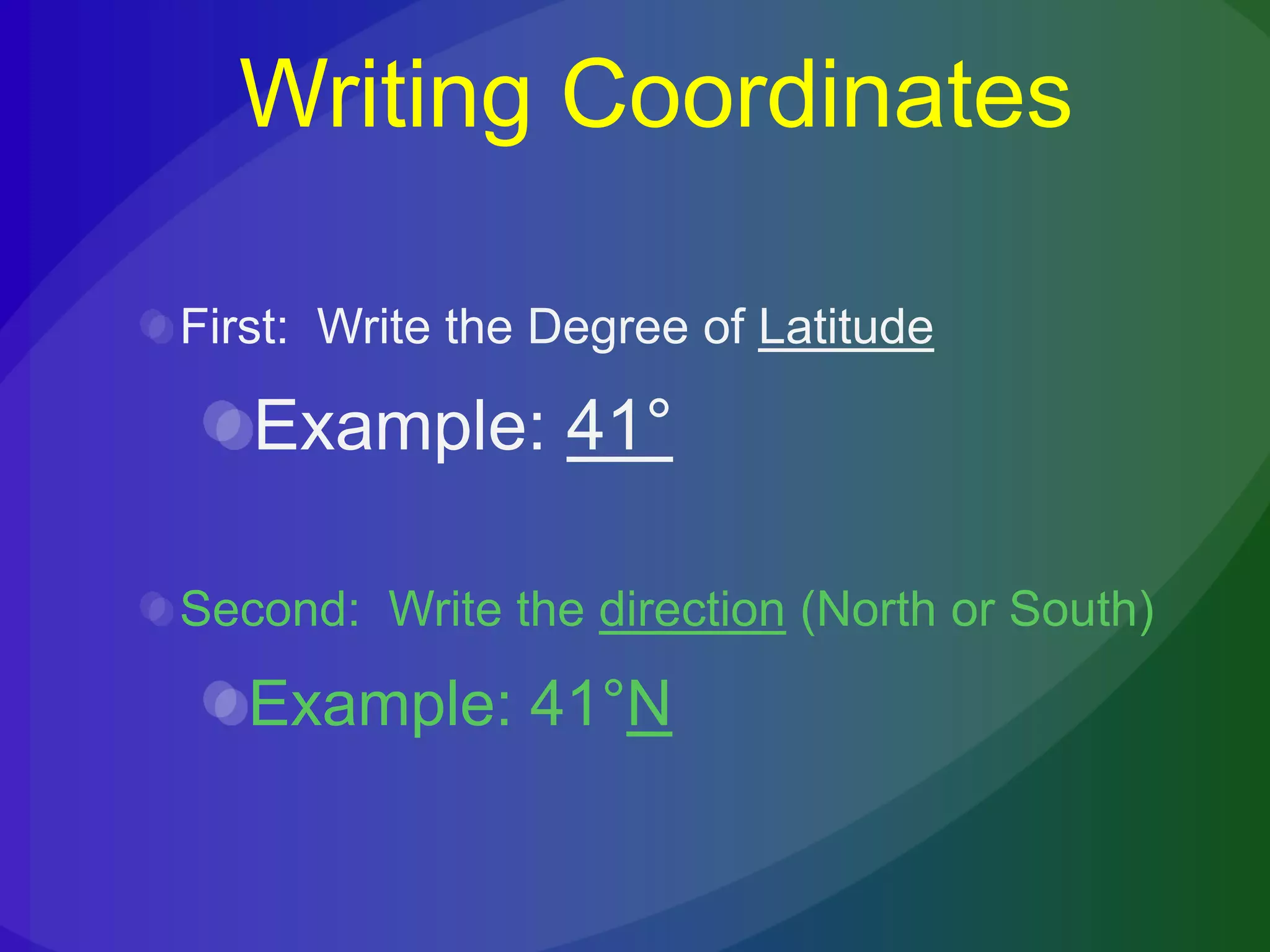 Writing coordinates | PPTX