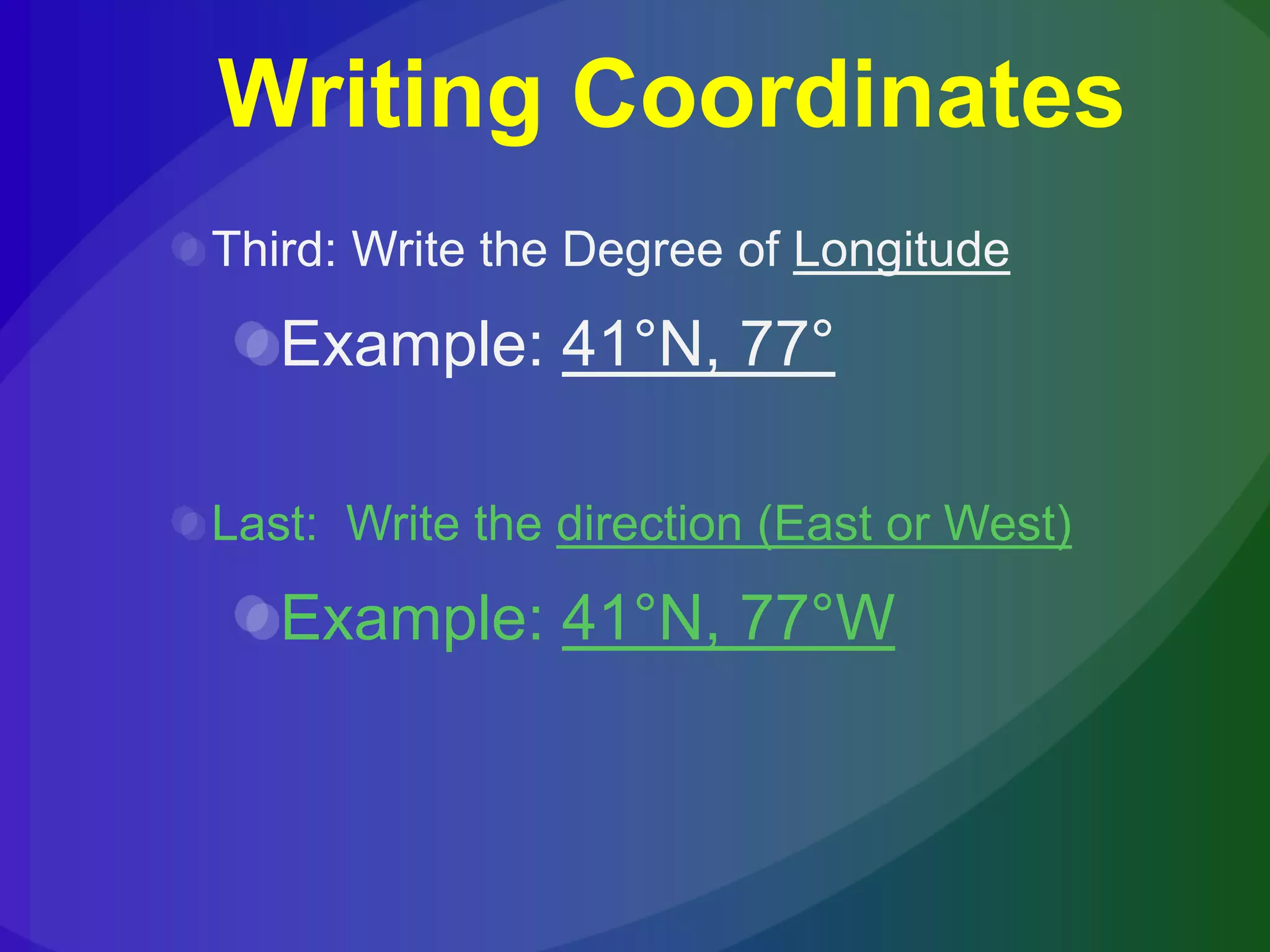 Writing coordinates | PPTX
