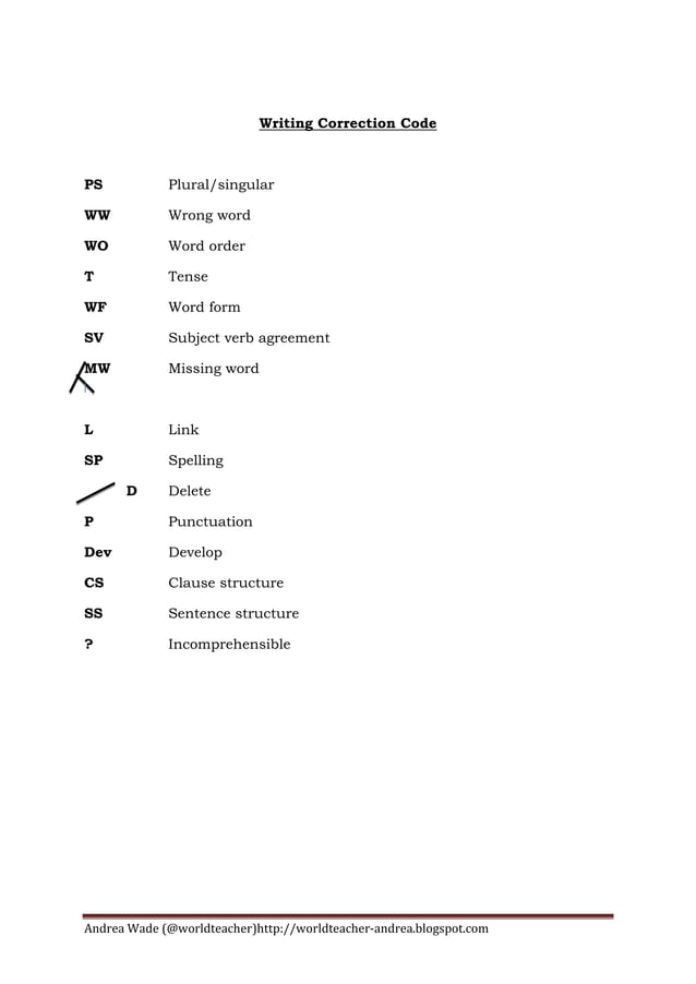 Writing correction code | DOCX
