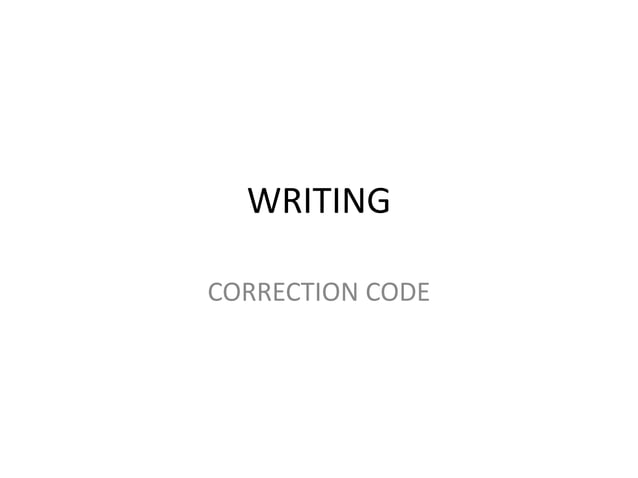 Writing correction code | PPTX