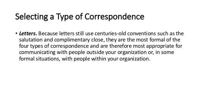 Writing correspondence