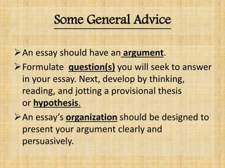 Tips to write an Academic Essay L&WE IV | PPT