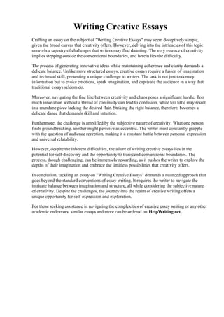 Writing Creative Essays | PDF