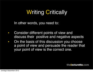 Writing critically | PPT