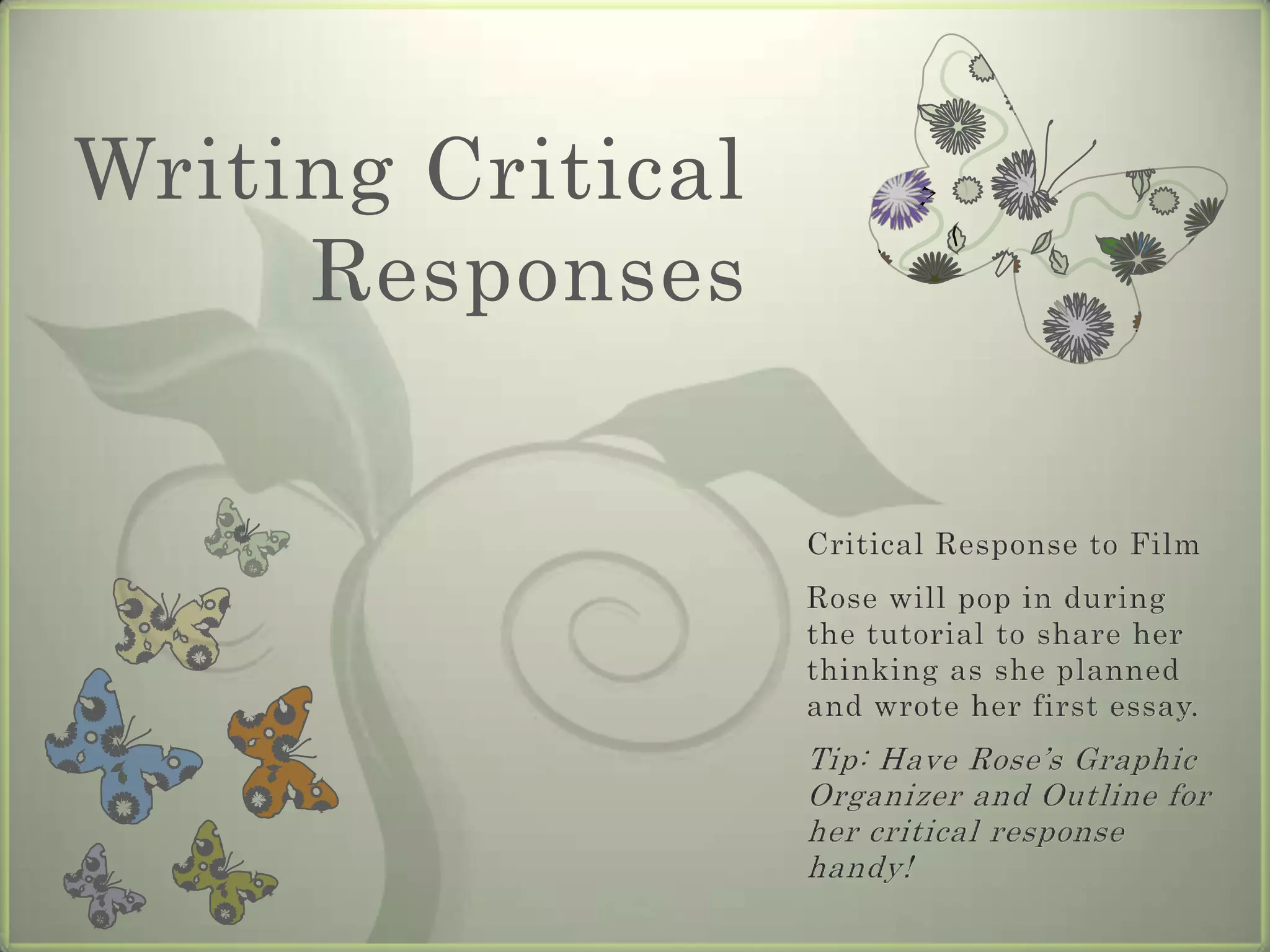 Writing critical responses | PPTX