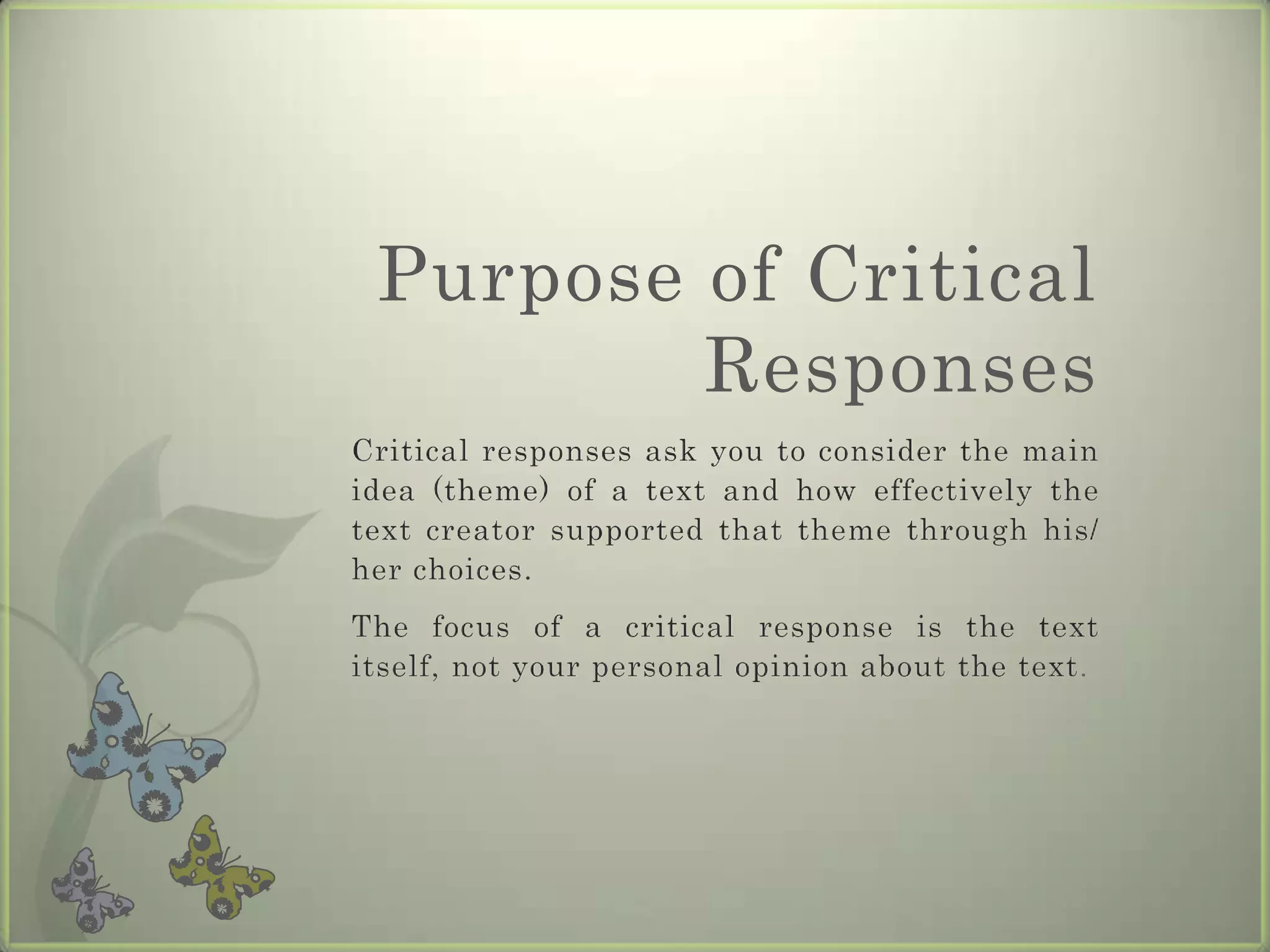 Writing critical responses | PPTX