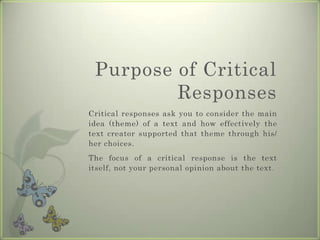 Writing critical responses | PPTX