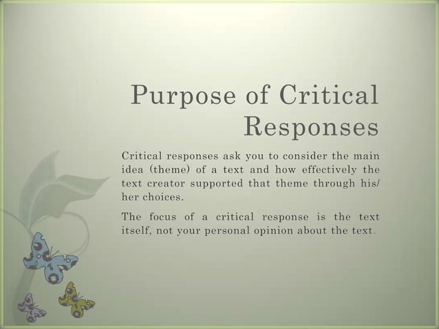 Writing critical responses | PPTX