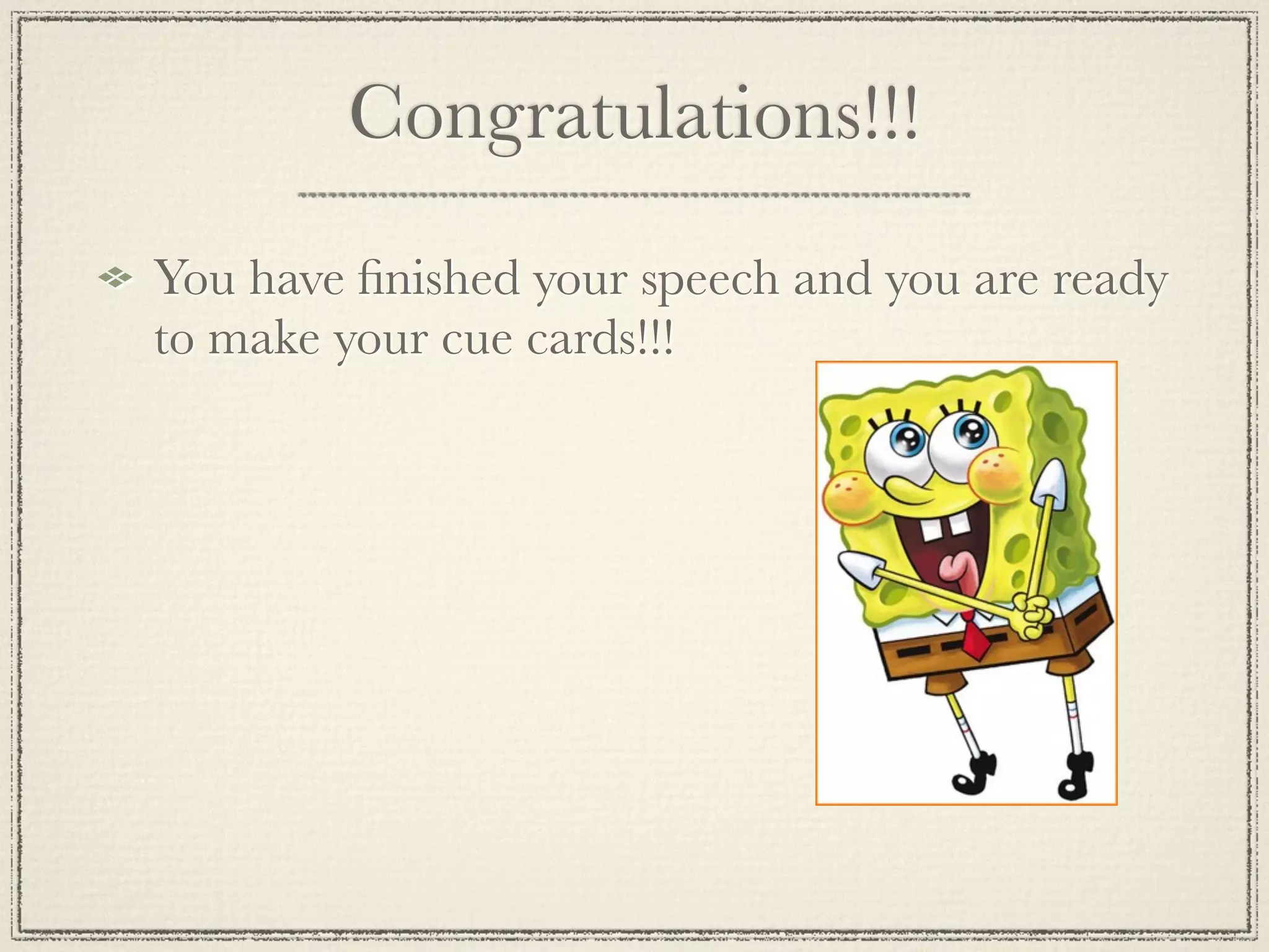 Writing cue cards | KEY