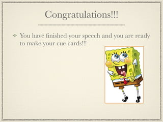 Writing cue cards | KEY