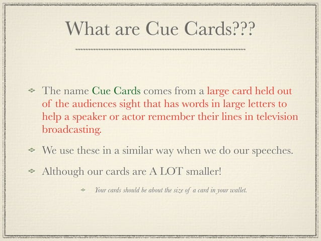 Writing cue cards | KEY | Educational Assessment | Education
