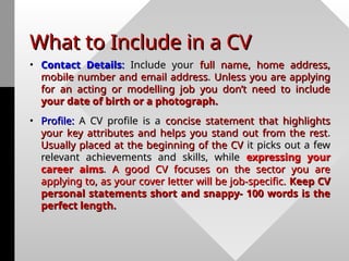 process of writing a business class cv.ppt