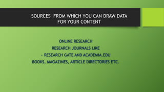 How to write a data driven content? | PPT