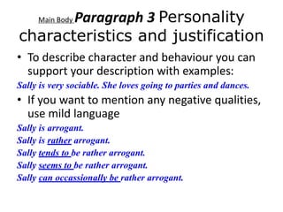 Writing describing people | PPTX