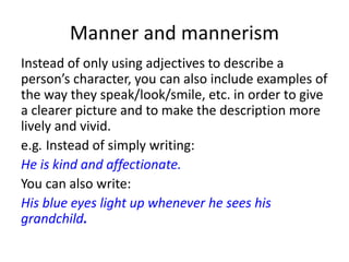 Writing describing people | PPTX